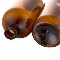 China 500ML Amber PET PCR Plastic Pump Bottle for Shampoo Hair Care 28/410 for sale