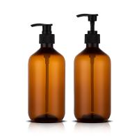China 500ML Amber PET PCR Plastic Pump Bottle for Shampoo Hair Care 28/410 for sale