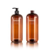 China 1000ml Amber PET PCR Plastic Pump Bottle 28/410 for Shampoo Body Wash for sale