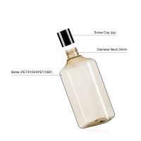China 10 Oz And 15.3 Oz Amber Translucent Plastic Empty Bottles With Black Screw Caps for sale