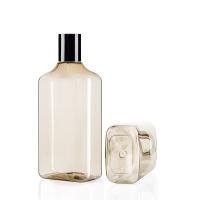 China 10 Oz And 15.3 Oz Amber Translucent Plastic Empty Bottles With Black Screw Caps for sale