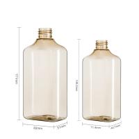 China 10 Oz And 15.3 Oz Amber Translucent Plastic Empty Bottles With Black Screw Caps for sale