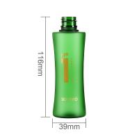 China 100ml Green PET Plastic Cosmetic Bottle with Aluminum Screw Cap for Emollient Water for sale