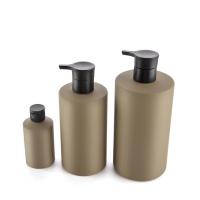 China Brown PET Plastic Shampoo Bottle with Dispenser Pump 100ml 450ml 750ml for sale
