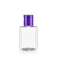 China 20ML Square Clear Bottle With Purple Flip Cap For  Handwashing Fluid for sale