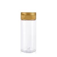 China 200ml PET Food Grade Empty Honey Jars Plastic Bottles with Yellow Flip Cap Lids for sale