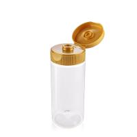 China 200ml PET Food Grade Empty Honey Jars Plastic Bottles with Yellow Flip Cap Lids for sale