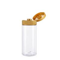 China 200ml PET Food Grade Empty Honey Jars Plastic Bottles with Yellow Flip Cap Lids for sale
