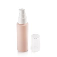China 60ml 2 Oz Pink Soft Touch Lotion Bottle Matte Finish With Clear Over Cap for sale