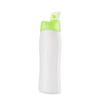 China 350ml HDPE Flip Cap Shampoo Bottle Upside Down Oval Squeeze Container for sale