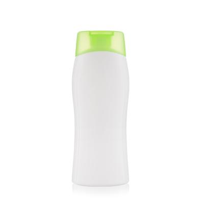 China 350ml HDPE Flip Cap Shampoo Bottle Upside Down Oval Squeeze Container for sale