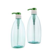 China 550ML 18.3OZ Turquoise Color Transparent Plastic Packaing Empty Bottle For Shampoo for sale