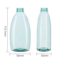 China 550ML 18.3OZ Turquoise Color Transparent Plastic Packaing Empty Bottle For Shampoo for sale