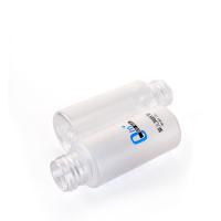 China 50ml PET Lotion Bottle with Pump 24/410 Neck Travel Size Cylindrical Cosmetic Container for sale
