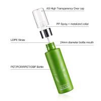China Plastic 4 OZ Matte Cosmetic PET Bottles Custom Color With Silver Pump for sale