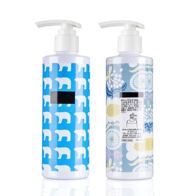 China Shrink Label Decorative Plastic Shampoo Bottles 250ML Long Slim Round Bottle for sale