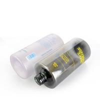 China 400ml Transparent Gray Shampoo Bottle With Electroplated Aluminum Pump for sale