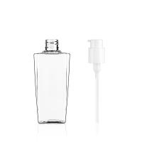 China 100ml Clear PET Essential Oil Bottle with Locking Lotion Pump 20/410 for sale