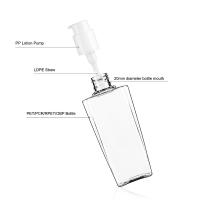 China 100ml Clear PET Essential Oil Bottle with Locking Lotion Pump 20/410 for sale
