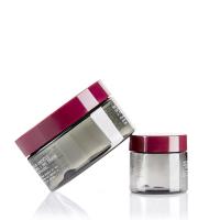 China 30ml Transparent Gray PET Wide Mouth Jar for Eye Cream with Screw Cap for sale