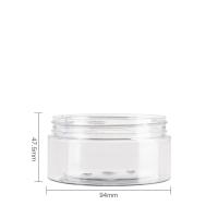 China 200ml Clear PET Plastic Jars 94mm Diameter Wide Mouth Screw Cap Custom Logo for sale