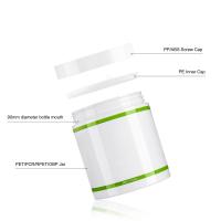 China 500ML White Color Plastic Jar With Hand Pull Pad Wide Mouth Screw Cap for sale