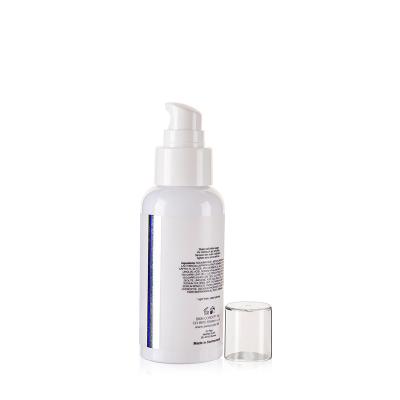 China 100ml Solid White Color Pet Boston Round Bottles With PP Cap For Body Lotion for sale