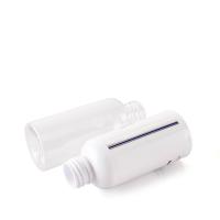 China 100ml Solid White Color Pet Boston Round Bottles With PP Cap For Body Lotion for sale
