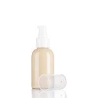 China 100ml Beige PET Boston Round Bottle with 24/410 PP Spray Pump for Facial Spray for sale