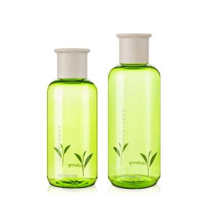 China Green Tea Plastic Bottle With Screw Cap For Balancing Moisturizing Lotion 2-Piece Set for sale