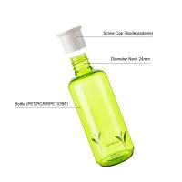 China 200ml Green PET Boston Round Bottle 24/415 Neck with Wheat Screw Cap for sale