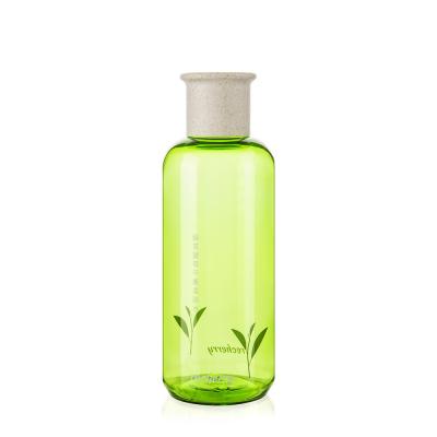 China 200ml Green PET Boston Round Bottle 24/415 Neck with Wheat Screw Cap for sale