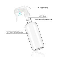 China 300ml Deep Blue Bottles Boston Plastic Bottle With Trigger Spray for home for sale