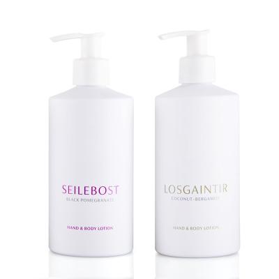 China 300ml 10 OZ PET Body Lotion Bottle with 24/410 Left Right Lock Pump Matte Finish White for sale
