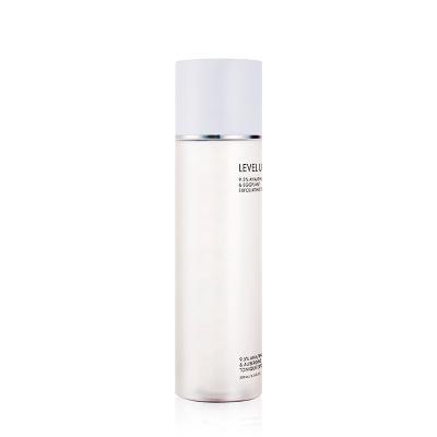 China 200ml Frosted PET Plastic Facial Toner Bottle with White Screw Cap Custom Logo Hot Stamping for sale
