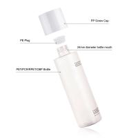 China 200ml Frosted PET Plastic Facial Toner Bottle with White Screw Cap Custom Logo Hot Stamping for sale