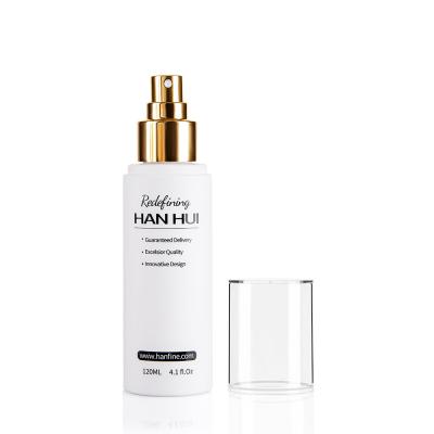 China 120ml Empty Plastic Spray Bottles With Aluminum Pump Cosmetic Containers for sale
