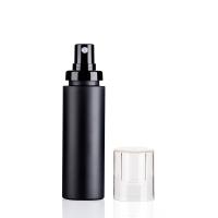 China 60ml Matte Finish Black Plastic Cosmetic Bottle with Makeup Sprayer Set for sale