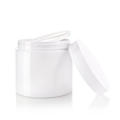 China Recycled PET 400ml Custom Design Wide Mouth Plastic Jars for Cosmetics Skincare for sale