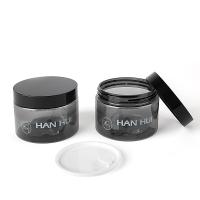China 150ml Transparent Gray Wide Mouth PET Jars with Screw Cap 70mm Neck for sale
