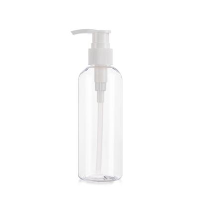 China 200ml Clear PET Shampoo Bottle with 24/410 White Press Pump for Hair Care for sale