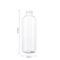 China 200ml Clear PET Shampoo Bottle with 24/410 White Press Pump for Hair Care for sale