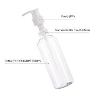 China 200ml Clear PET Shampoo Bottle with 24/410 White Press Pump for Hair Care for sale