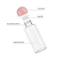 China 100ml Custom Cosmetic Bottles With Pink Round Screw Cap For Toner for sale