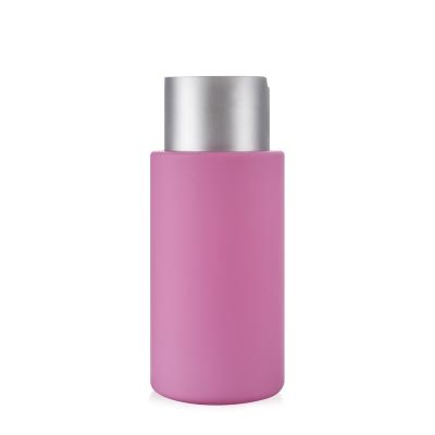China 300ml Soft Touch Finish Plastic Shampoo Bottle With Electroplated Disc Cap for sale