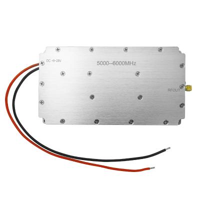 China Silver Aluminium 50W Power Amplifier Module for RF Distance of 1.5-2 km and SMA Connector for sale
