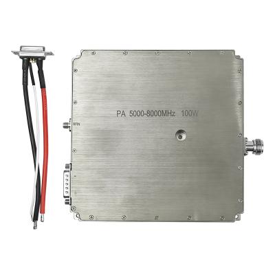 China Government high power 100W 4-8ghz broadband PA power amplifier module applicate drone signal Blocking for sale