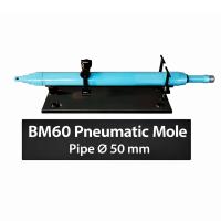 China BM60 Pneumatic Impact Mole for 50 mm Pipe Diameter with 2.2-3.3 Hz Impact Frequency and 0.4-0.8 MPa Air Pressure for sale