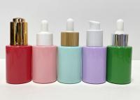 China BPA Free 1oz 30ml Cosmetic Dropper Bottle Cream Round Multiple Colors for sale