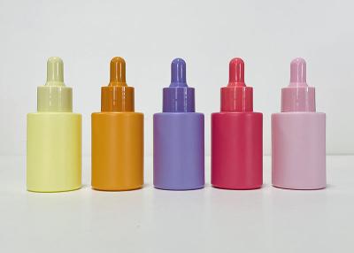 China BPA Free 1oz 30ml Cosmetic Dropper Bottle Cream Round Multiple Colors for sale